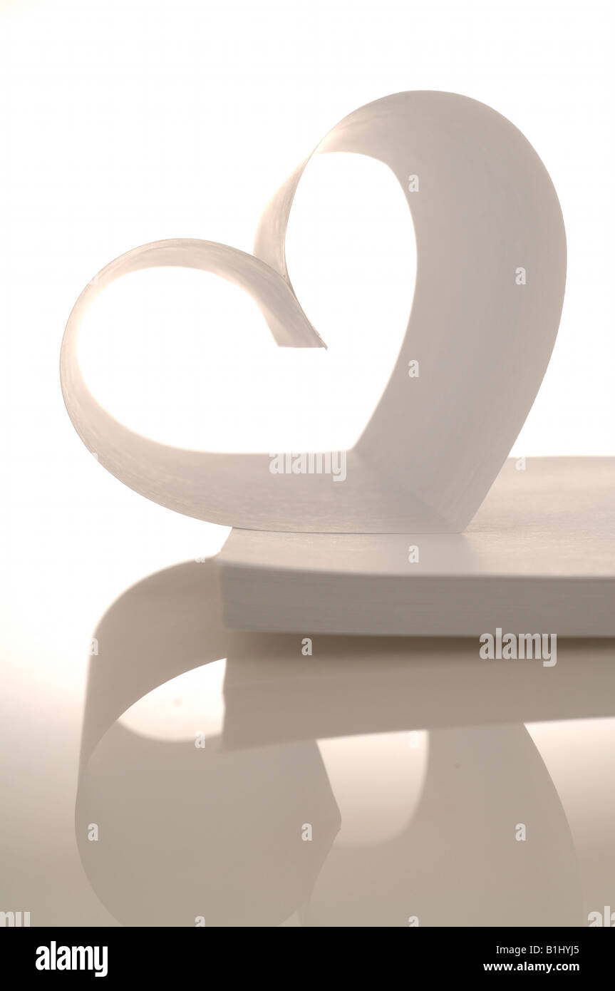 Heartshape sheet of paper Stock Photo - Alamy