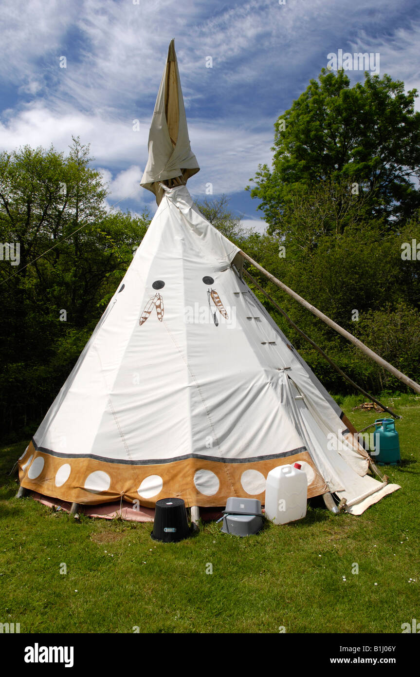 Teepee camping, Cornwall, UK Stock Photo - Alamy