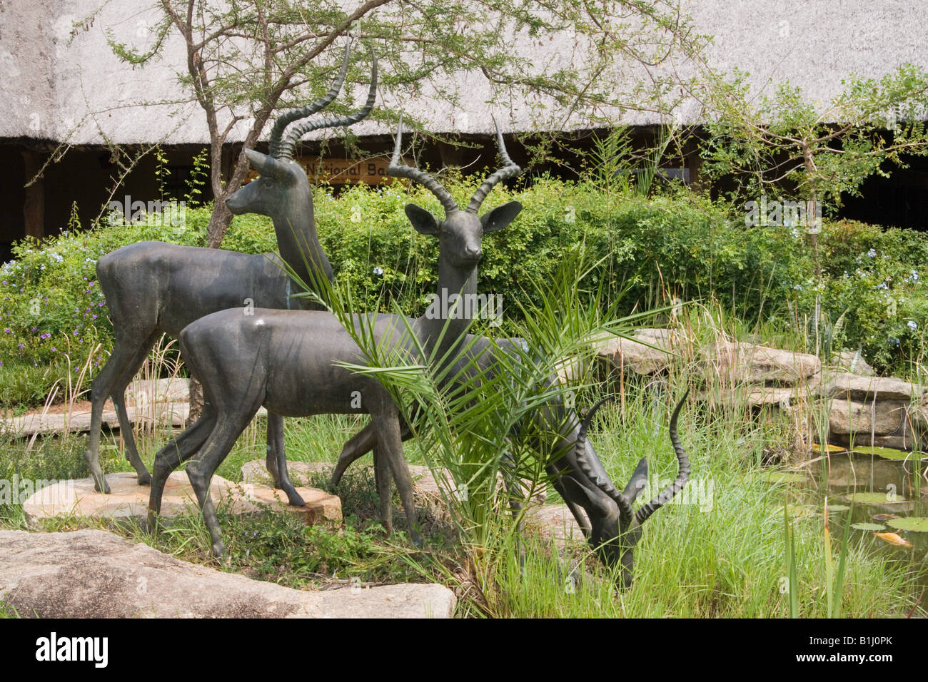 Sculpture of Impalas at Skukuza, Kruger NP, South Africa Stock Photo ...