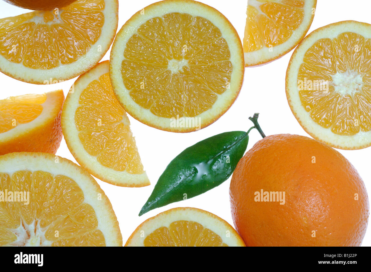 Oranges, fruits and halves Stock Photo - Alamy