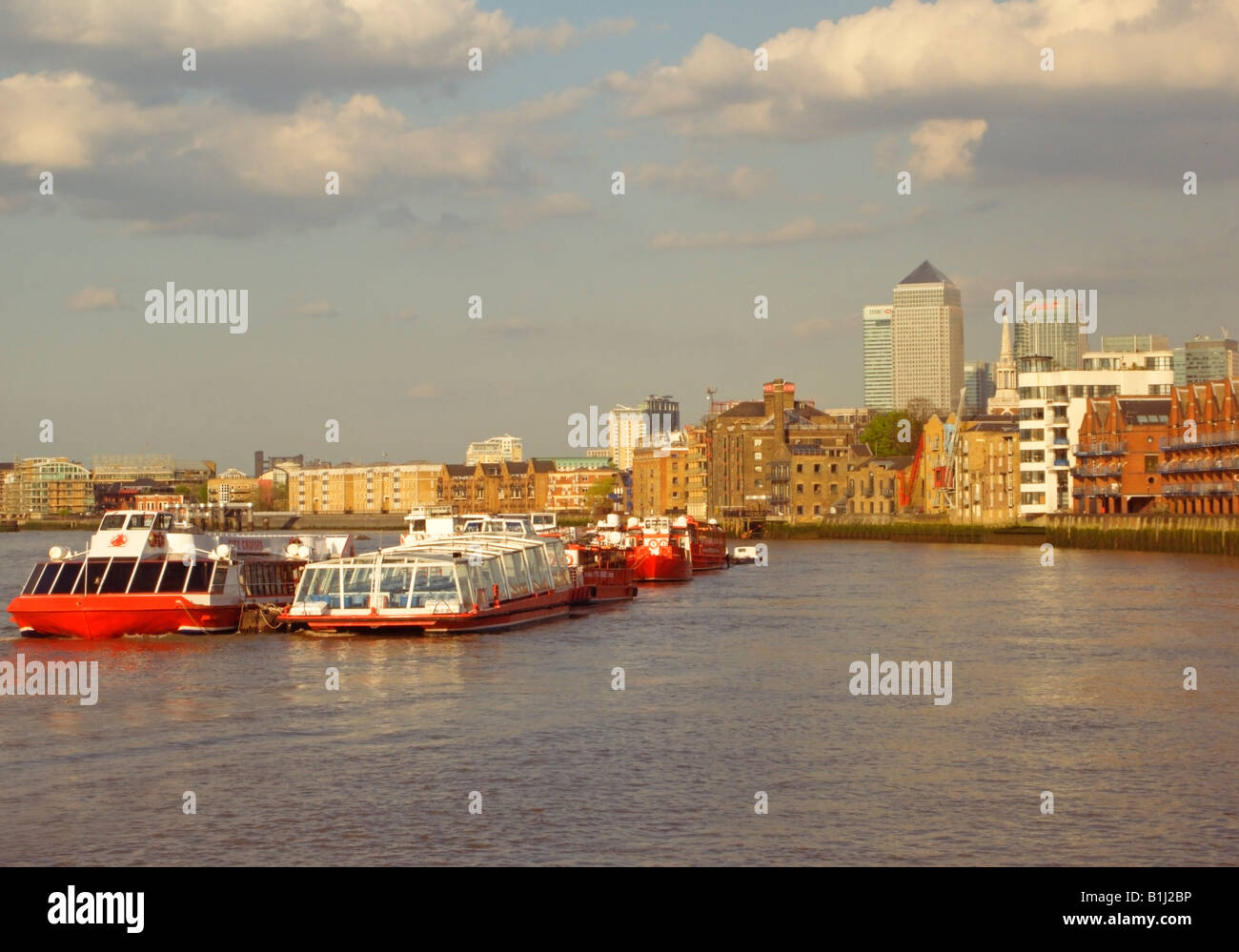 Canary Wharf View from the Thames Path Rotherhithe Bermondsey River ...