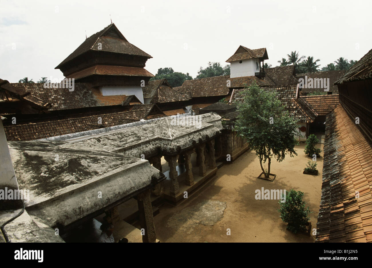 High angle view of a palace, Padmanabhapuram Palace, Padmanabhapuram ...