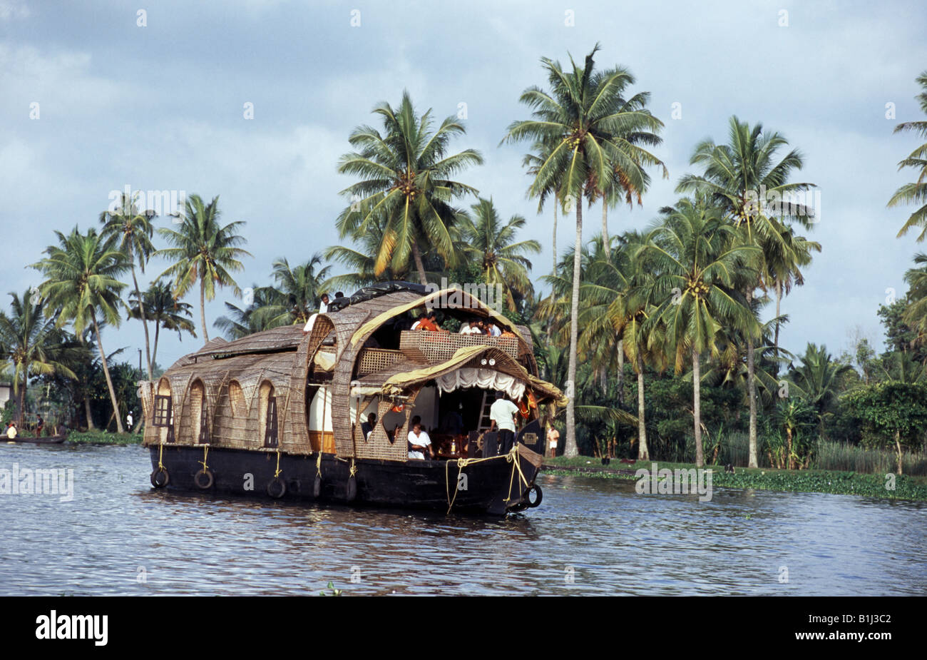 House boat in a lake, Alappuzha, Alappuzha District, Kerala, India ...