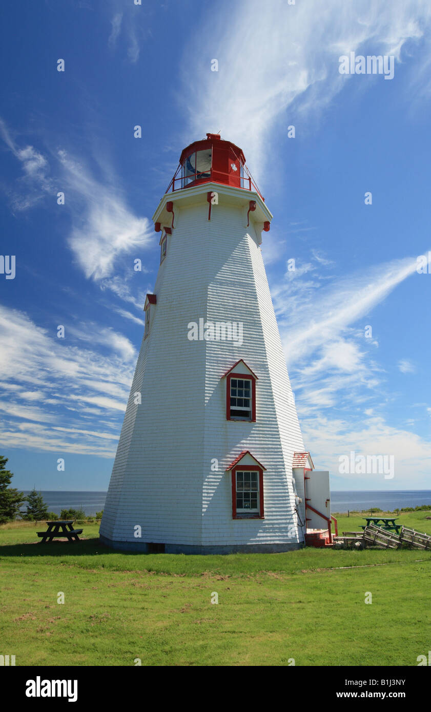 Lighthouse at the coast, Panmure Island lighthouse, Prince Edward ...
