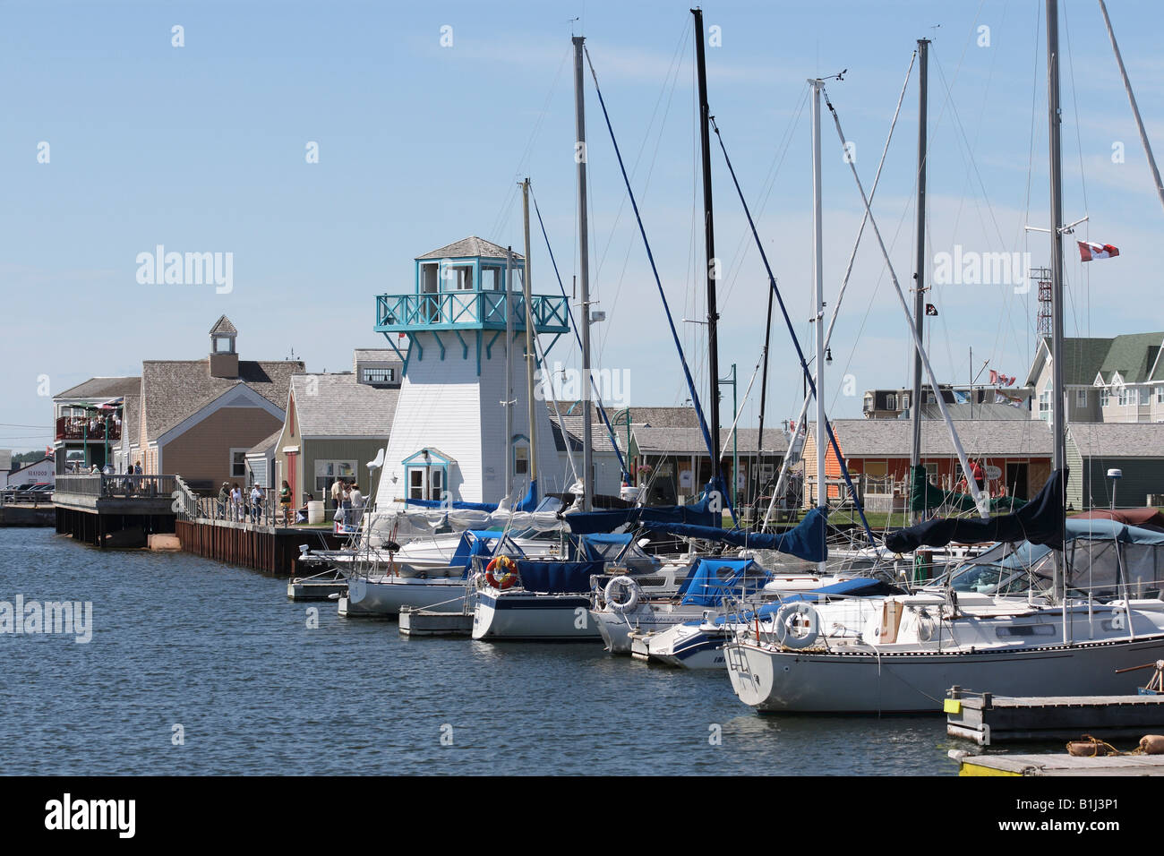 Boats docked at a harbor, Summerside, Prince Edward Island, Canada ...