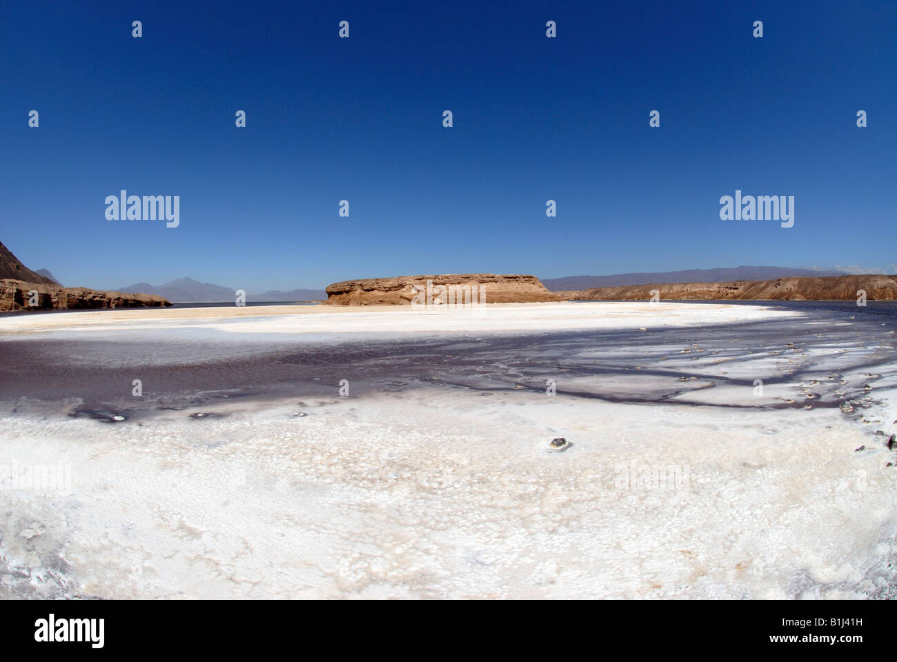 Panoramic view of a salt lake, Lake Asal, Djibouti Stock Photo - Alamy