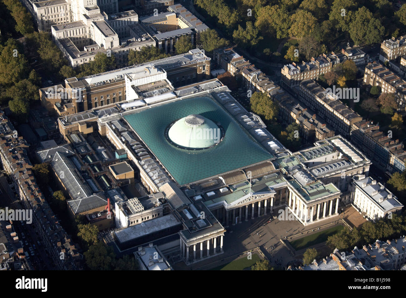 Aerial view north west of The British Museum Bloomsbury London WC1 ...