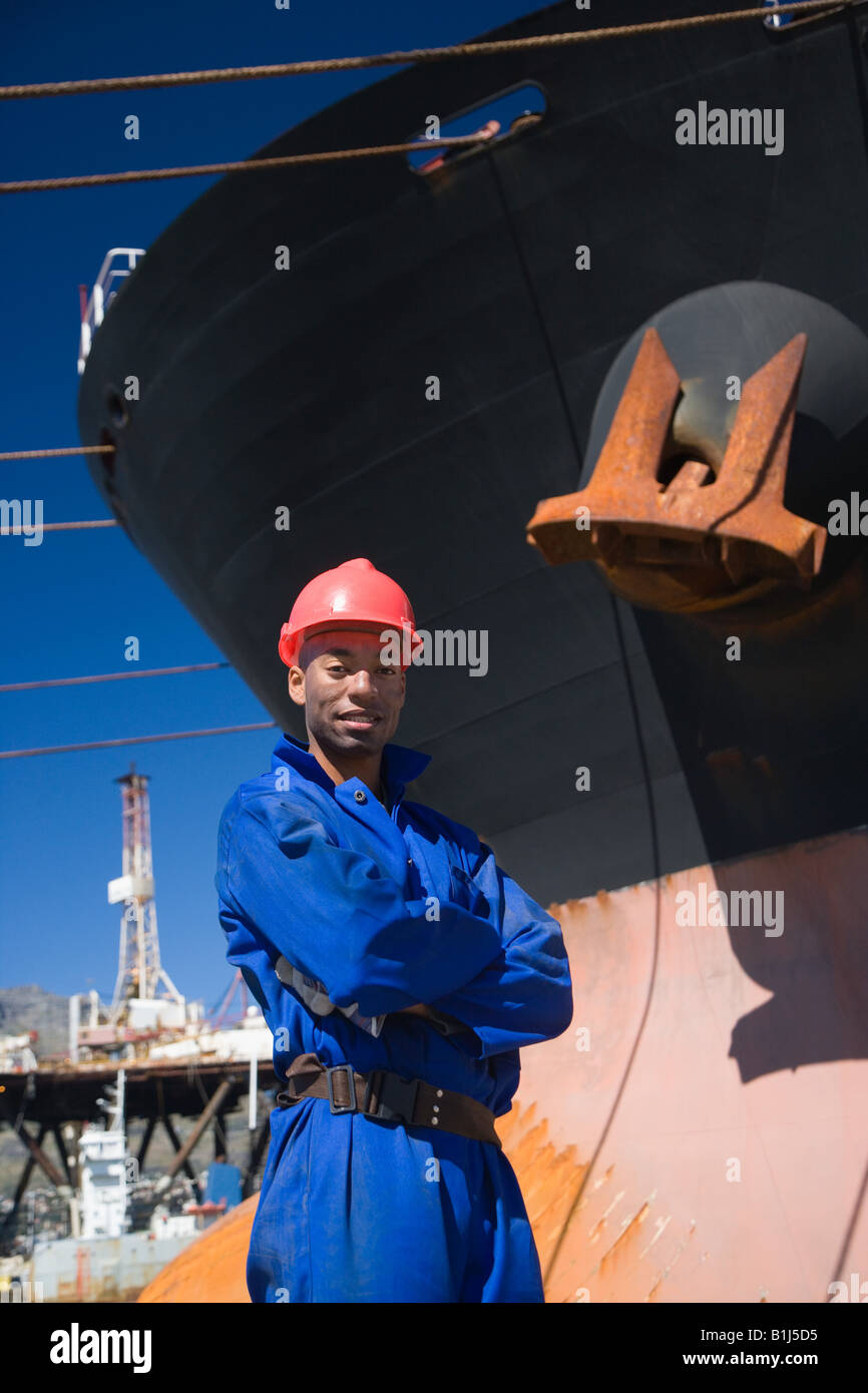 Portrait of a harbour worker Stock Photo - Alamy