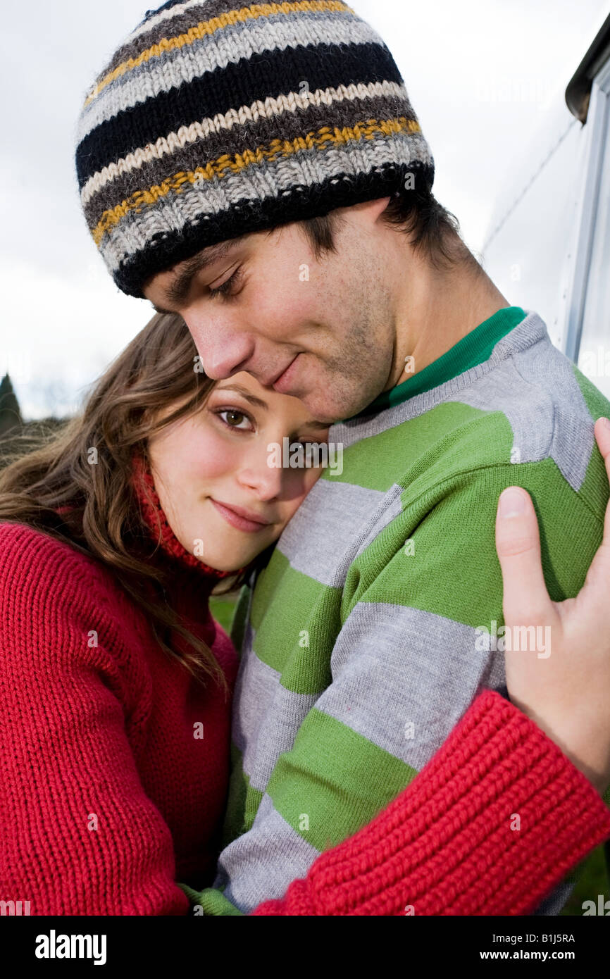 A couple hugging Stock Photo - Alamy