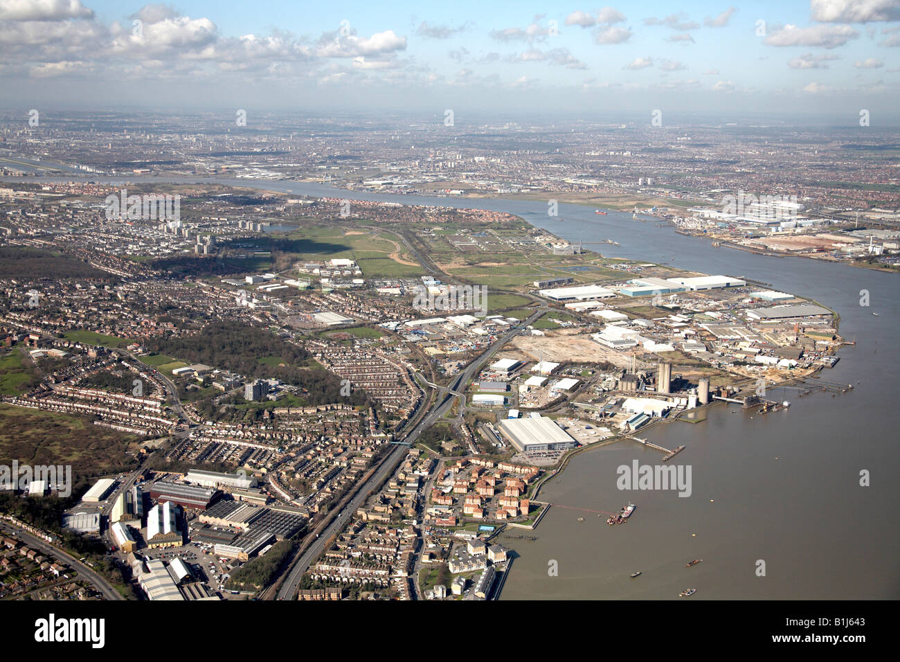 Aerial view north west of Erith Reach River Wharf Business Park Frank s ...