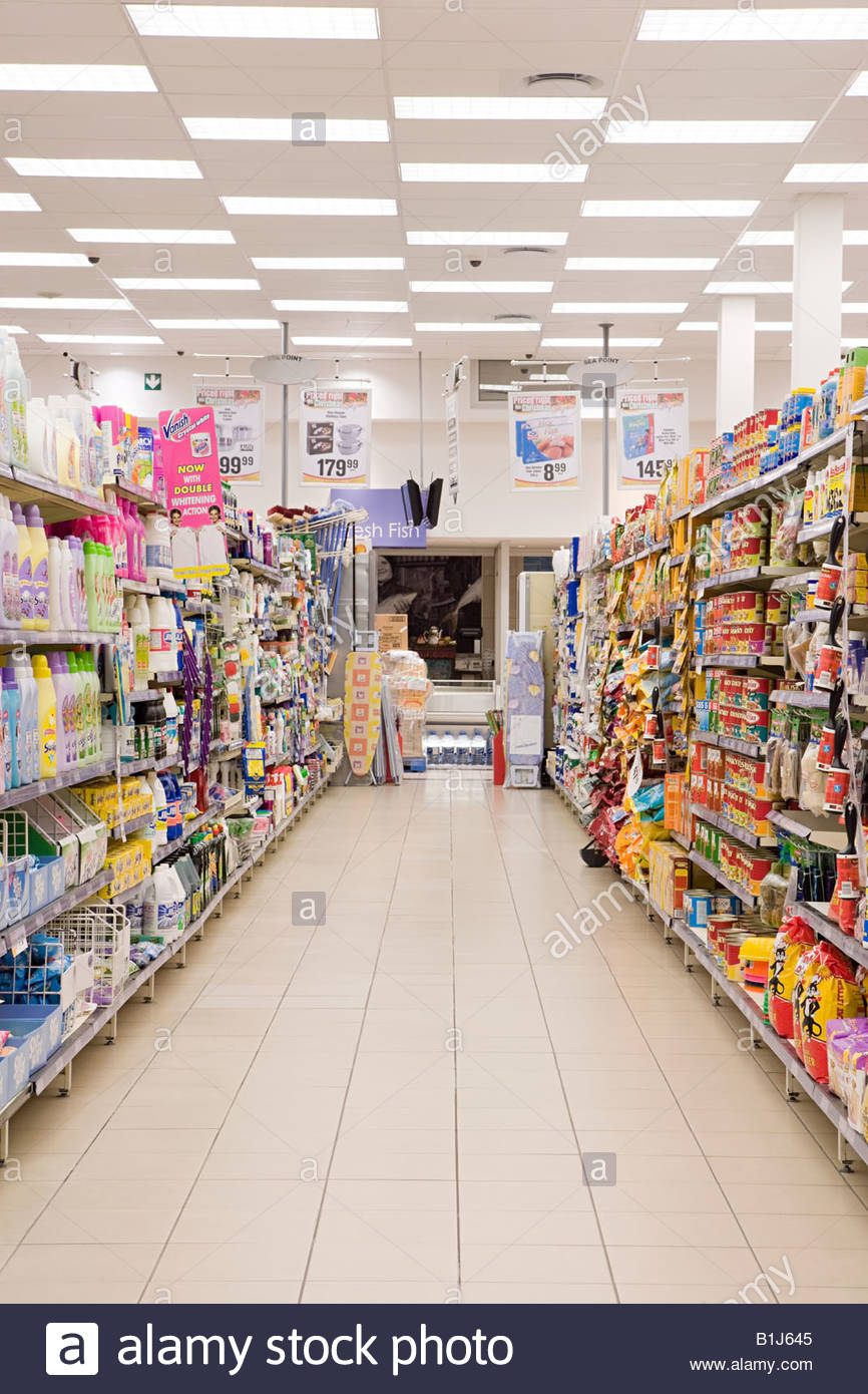 Empty Supermarket Shopping Aisle Stock Photos & Empty Supermarket ...