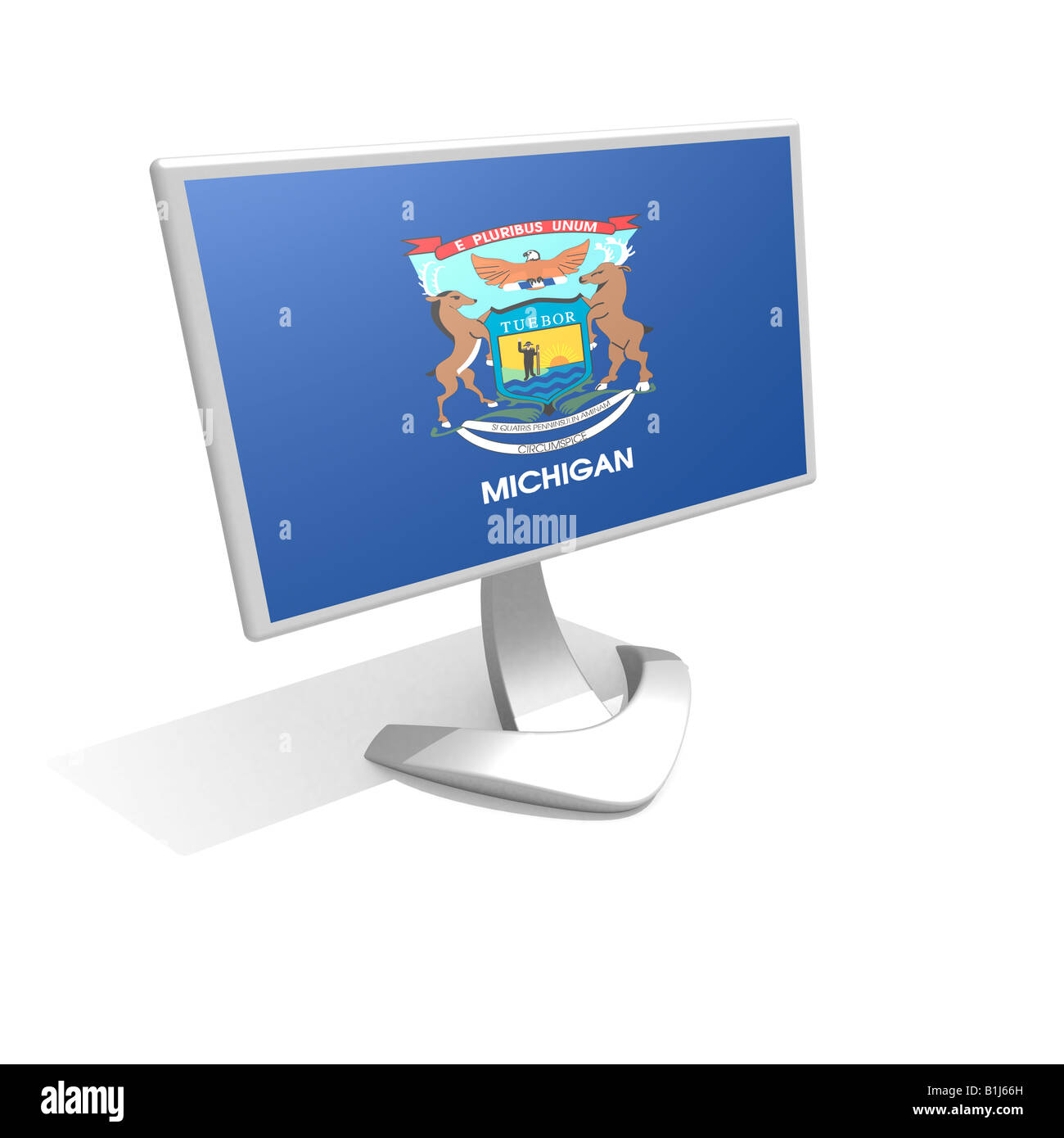 Michigan State Flag USA US Stock Photo - Alamy