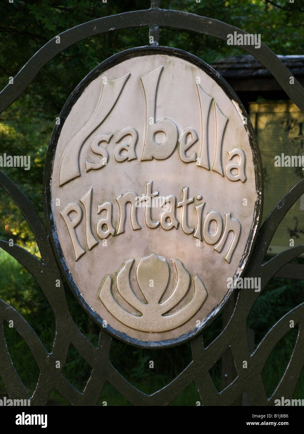 Sign / signage on the entrance gate to the Isabella Plantation ...