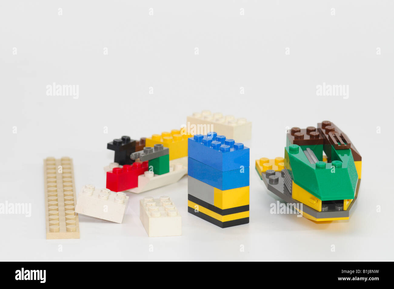 Lego building block on white background Stock Photo - Alamy