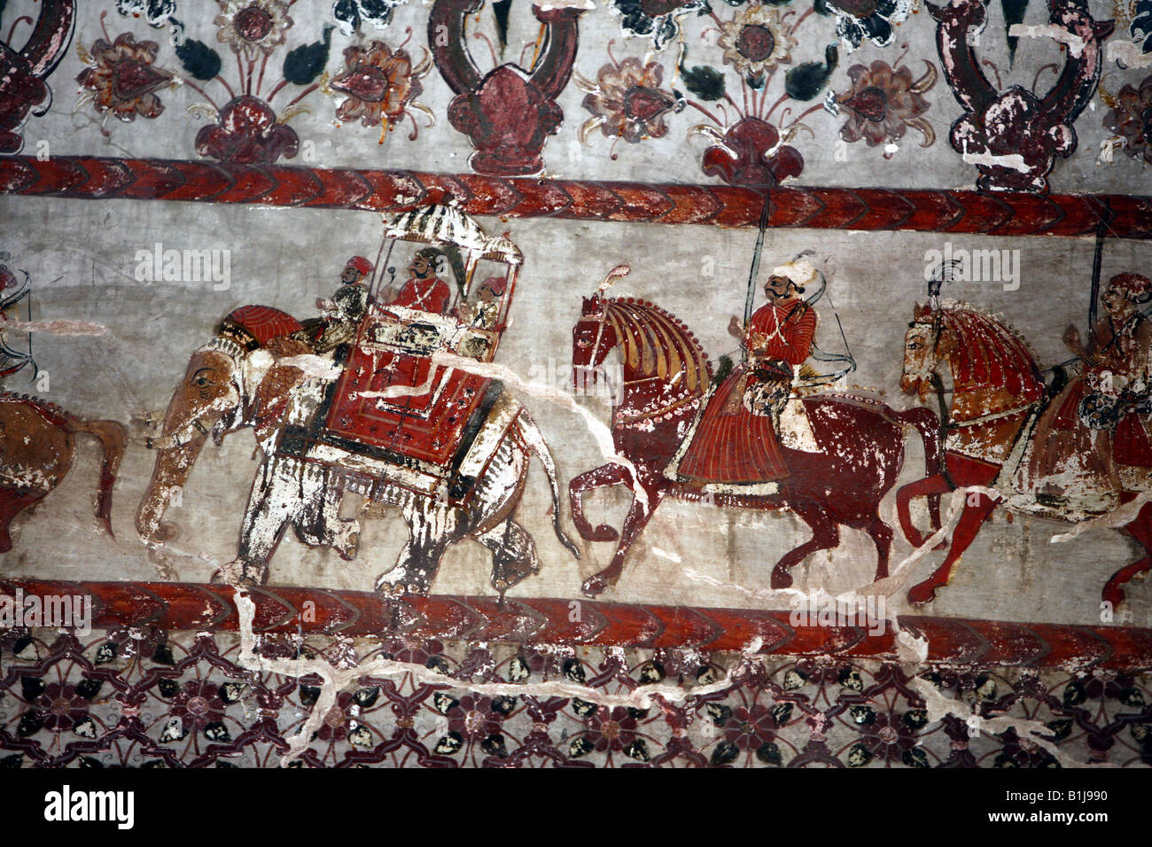 Interior of the Raj Mahal or palace Orchha Central India Stock Photo ...