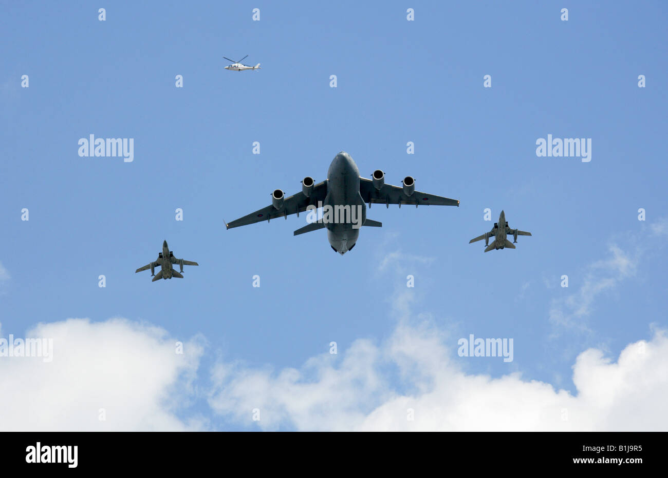 Air Display for the Queens Birthday, Royal Airforce Flypast Over the ...