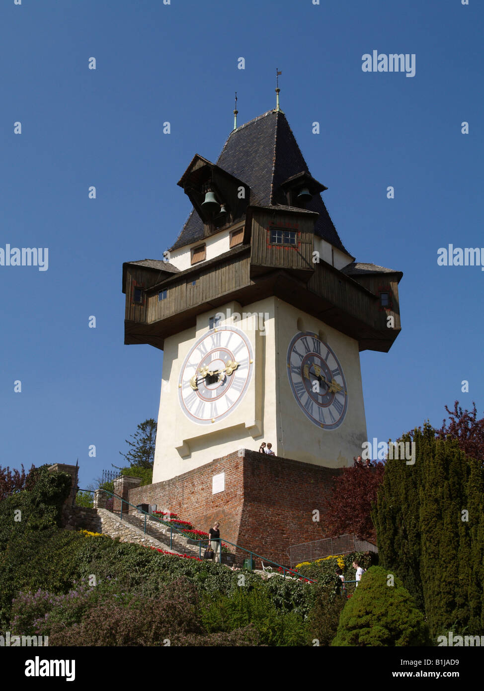 Graz, building Uhrturm Graz, Austria, Graz Stock Photo - Alamy