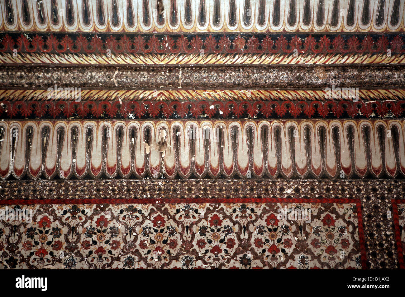 Interior decoration in the Raj Mahal or palace Orchha Central India ...
