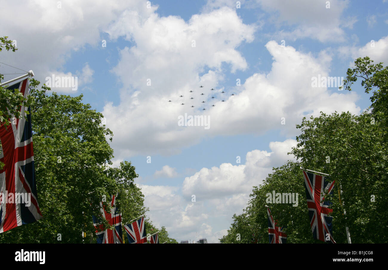 Air Display for the Queens Birthday, Royal Airforce Flypast Over the ...