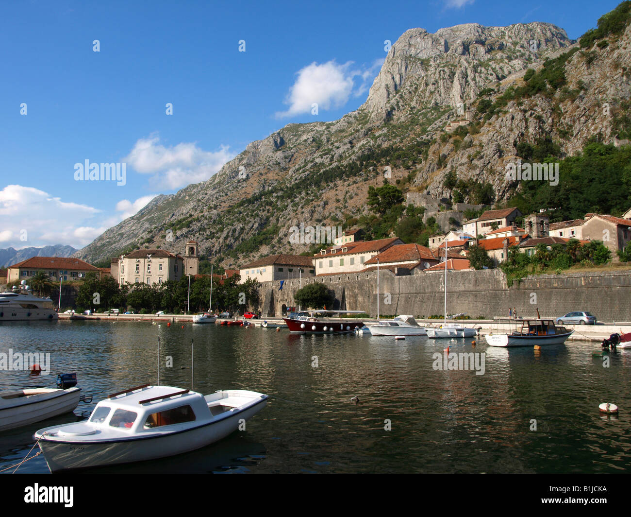 harbour and town in the bay of Kotor, Serbia and Montenegro, Kotor ...