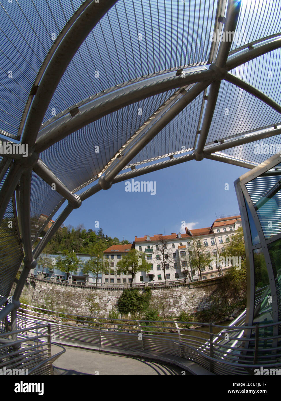 Graz, artificial island in river Mur, Austria, Graz Stock Photo - Alamy
