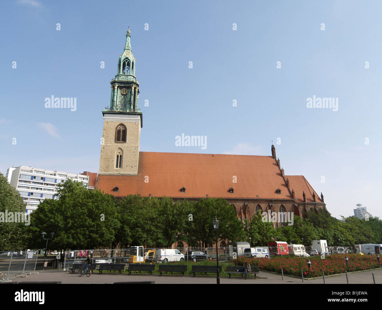 Berlin, Alexanderplatz, church Marienkirche, Germany Stock Photo - Alamy