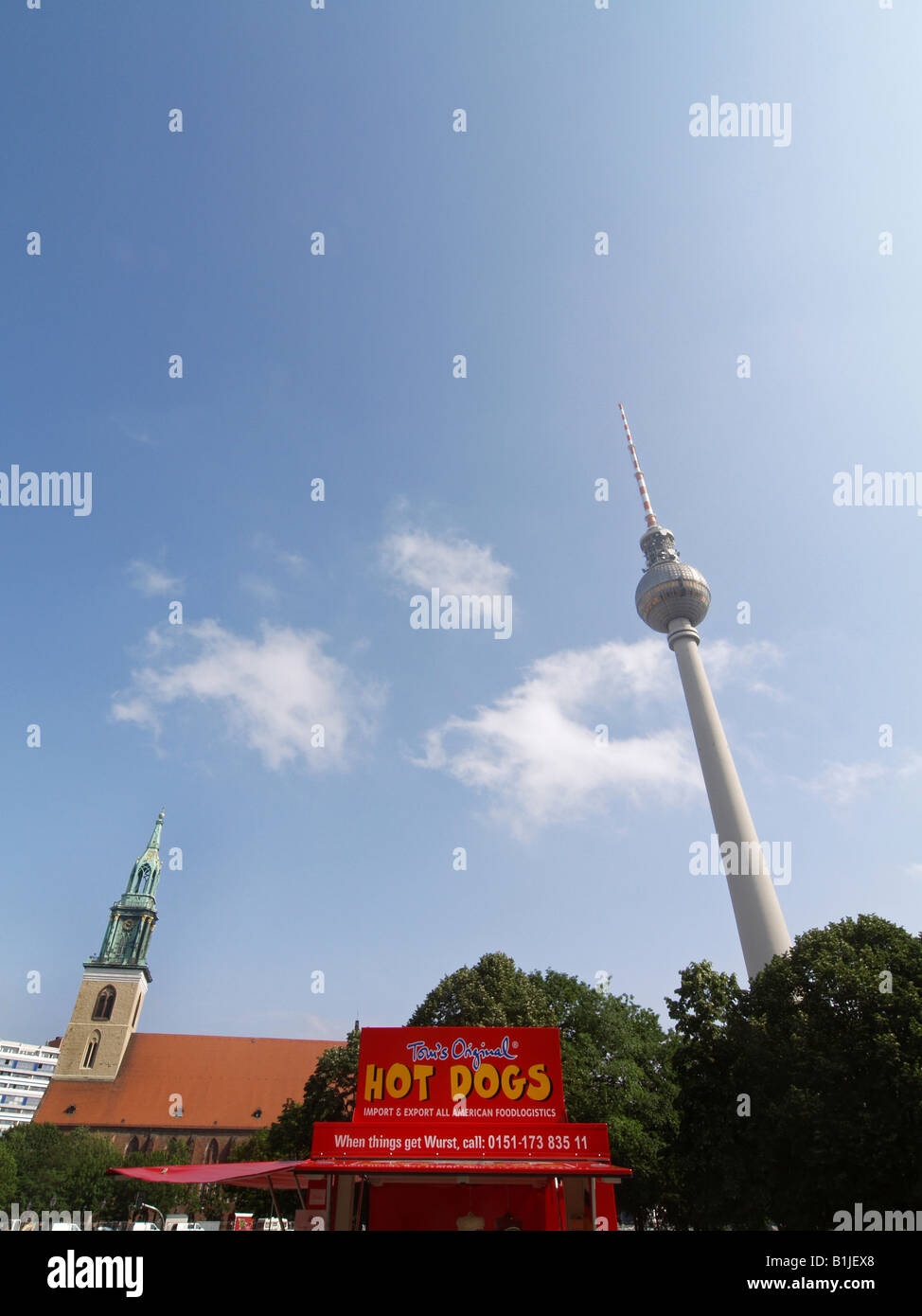 Alexander Square with Marienkirche and television tower, Germany ...