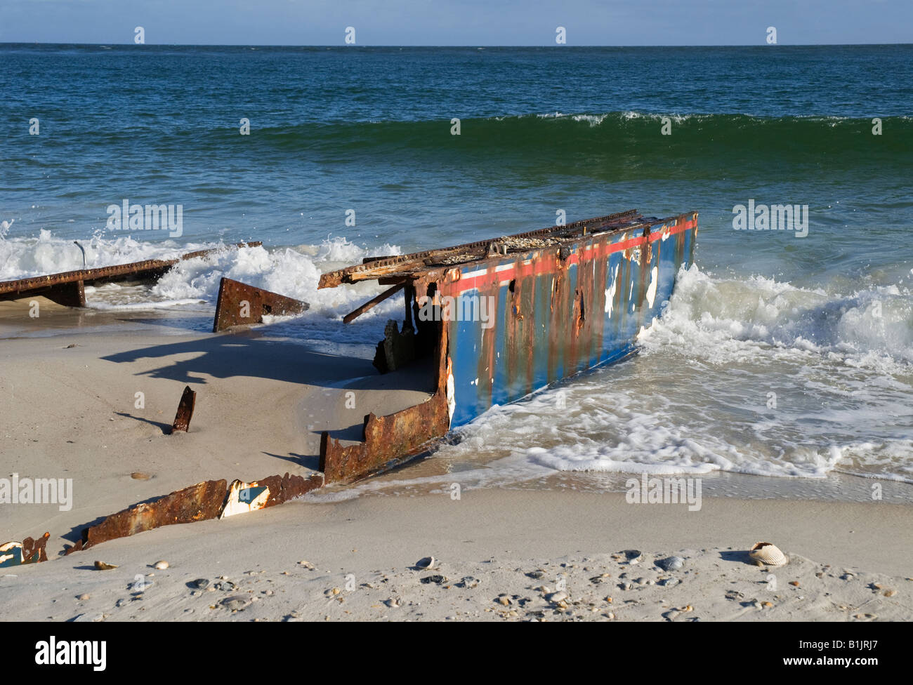 debris washed up on shore of Little St George Island along North ...