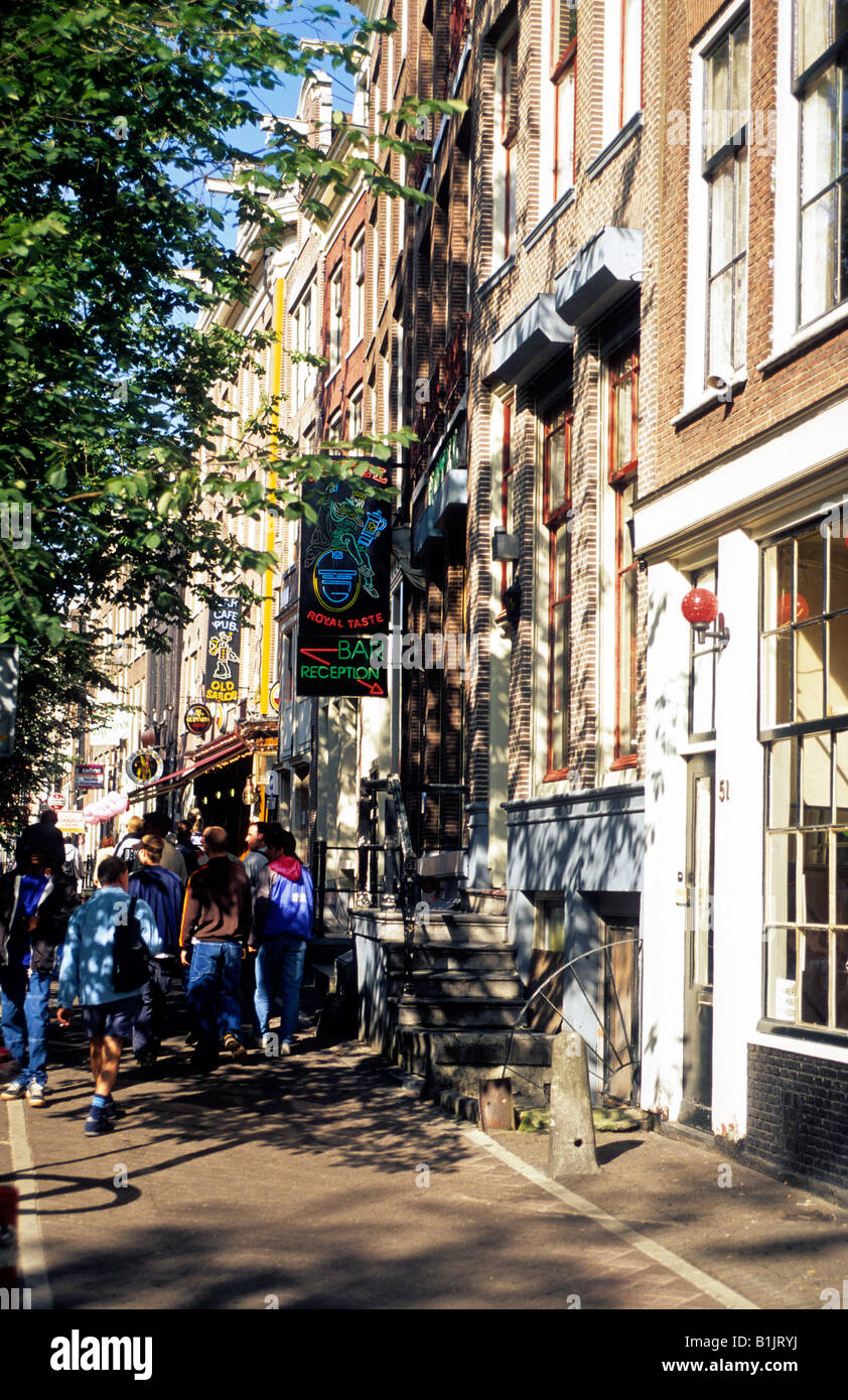 europe holland amsterdam a busy street scene in the city centre Stock ...