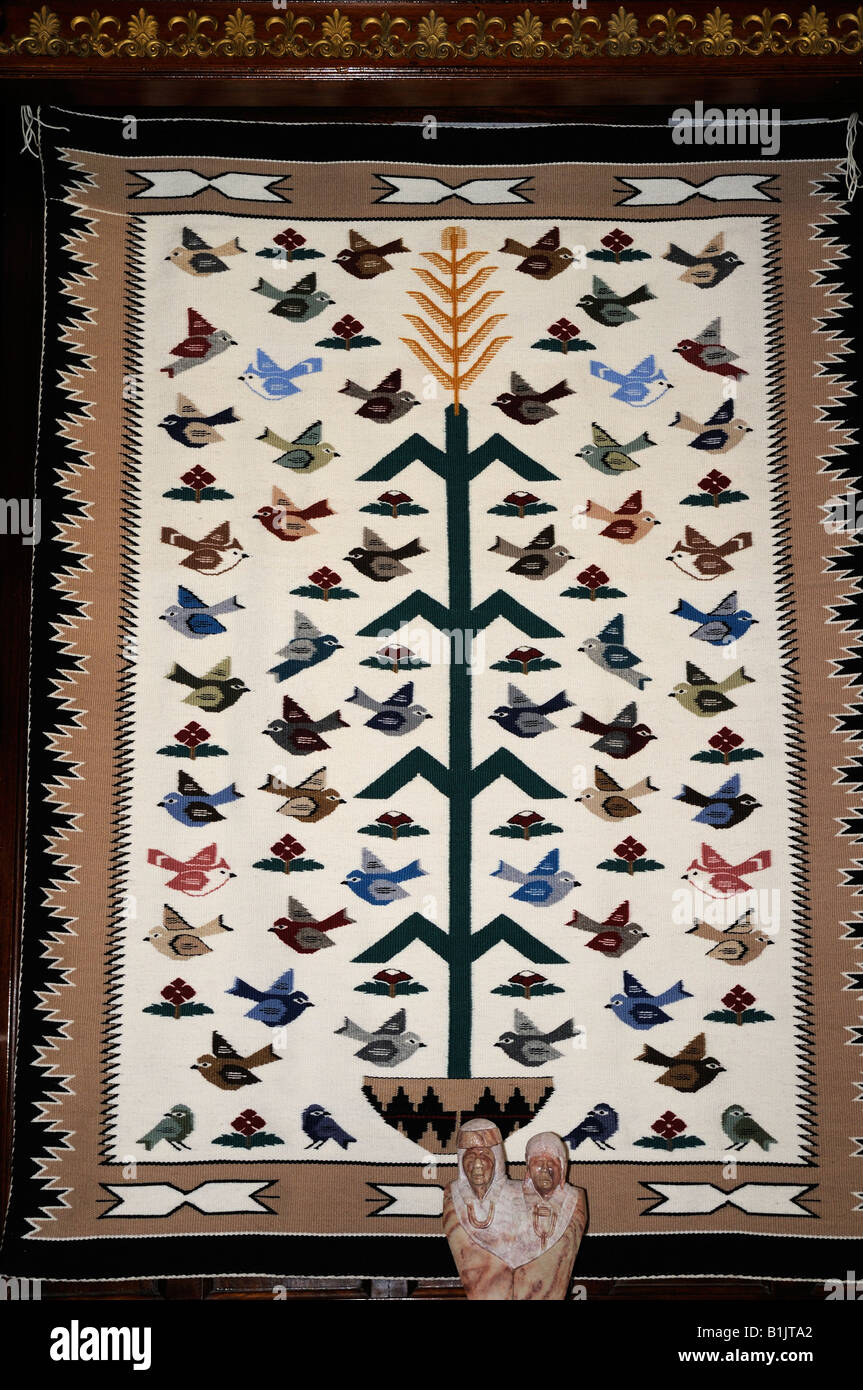 Navajo woven rugs in traditional designs at Cameron Trading Post ...
