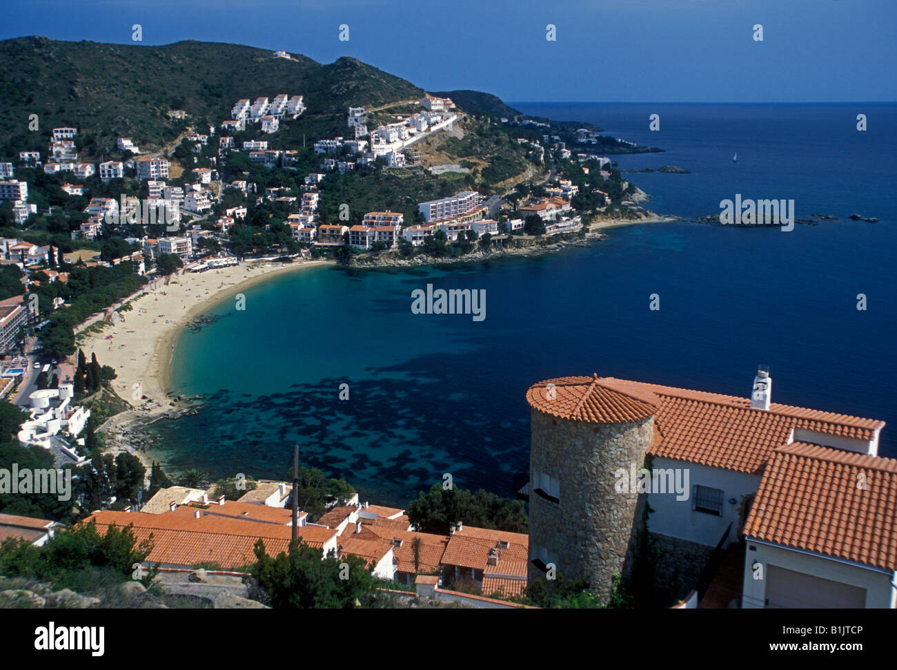 beach, Roses, Girona Province, Spain, Europe Stock Photo - Alamy
