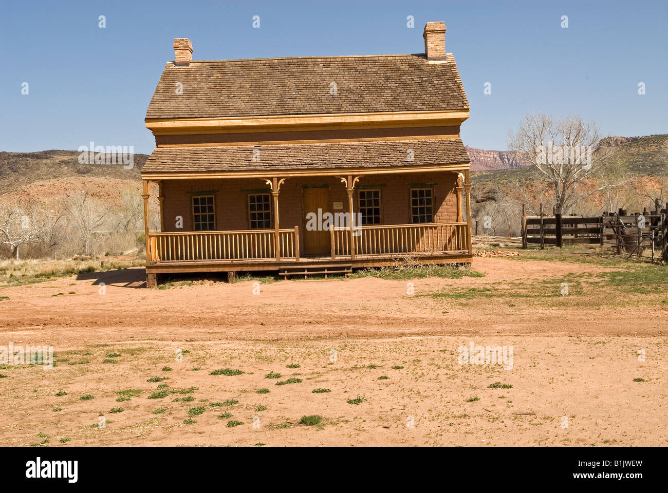 Deserted dwelling, historic Grafton ghost town, near Zion National Park ...