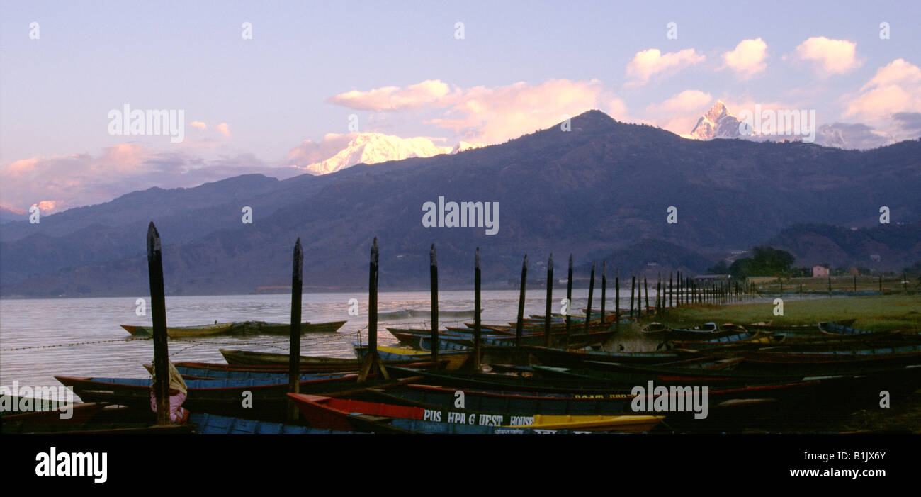 Nepal Pokhara sunrise over Phewa Tal lake Stock Photo - Alamy