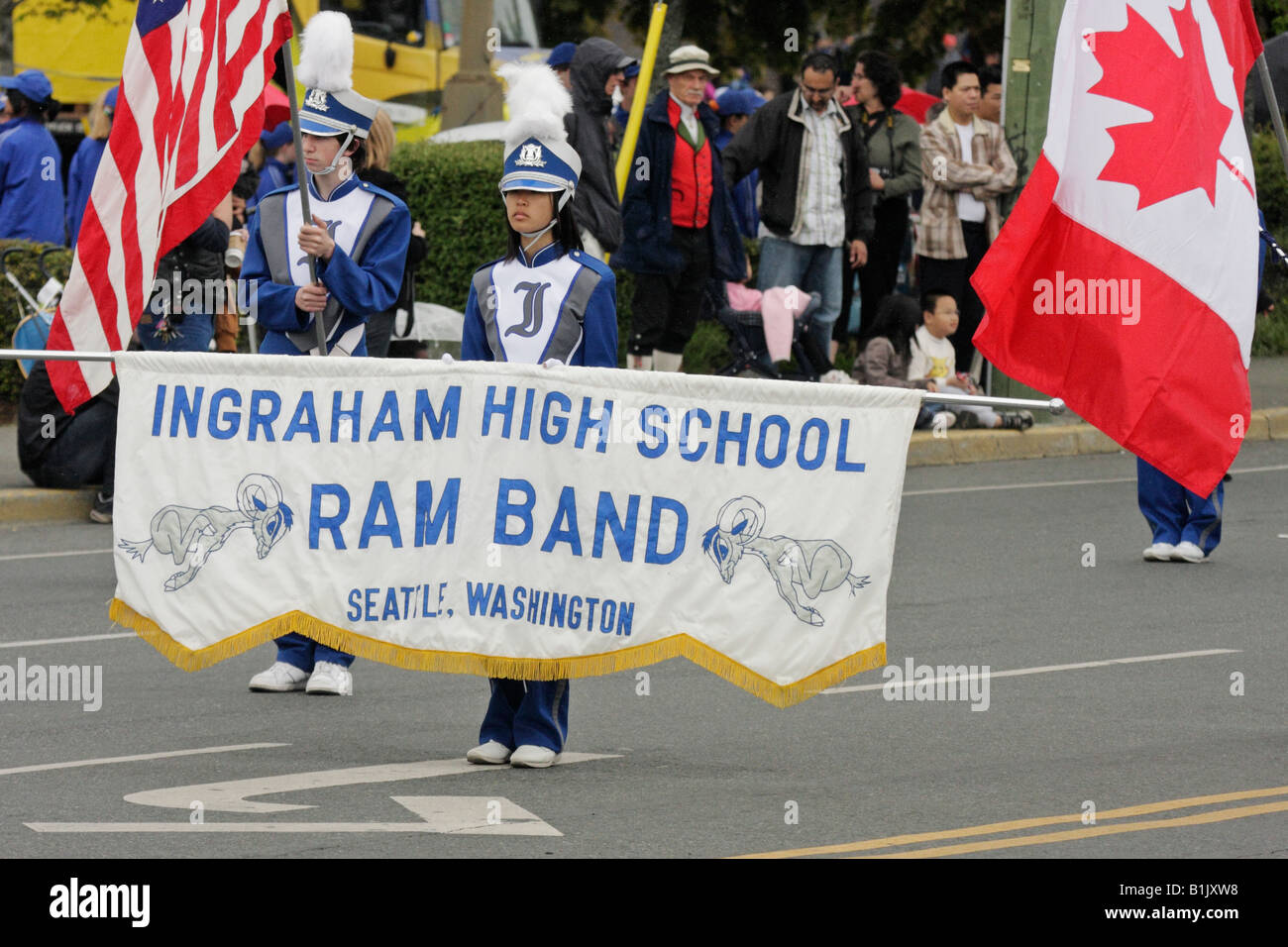 High school marching band in annual Victoria Day parade Victoria ...
