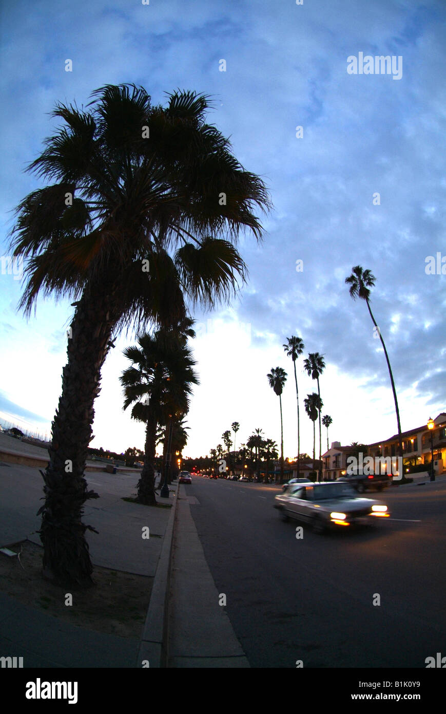 Santa Barbara California at sunset Stock Photo - Alamy