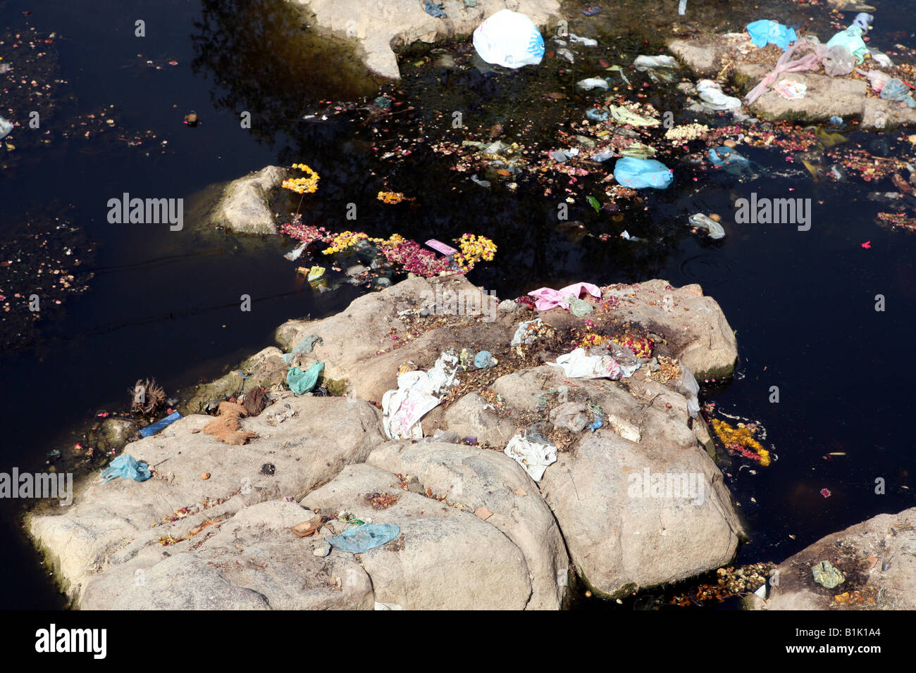 Pollution in the River Betwa Central India Stock Photo - Alamy