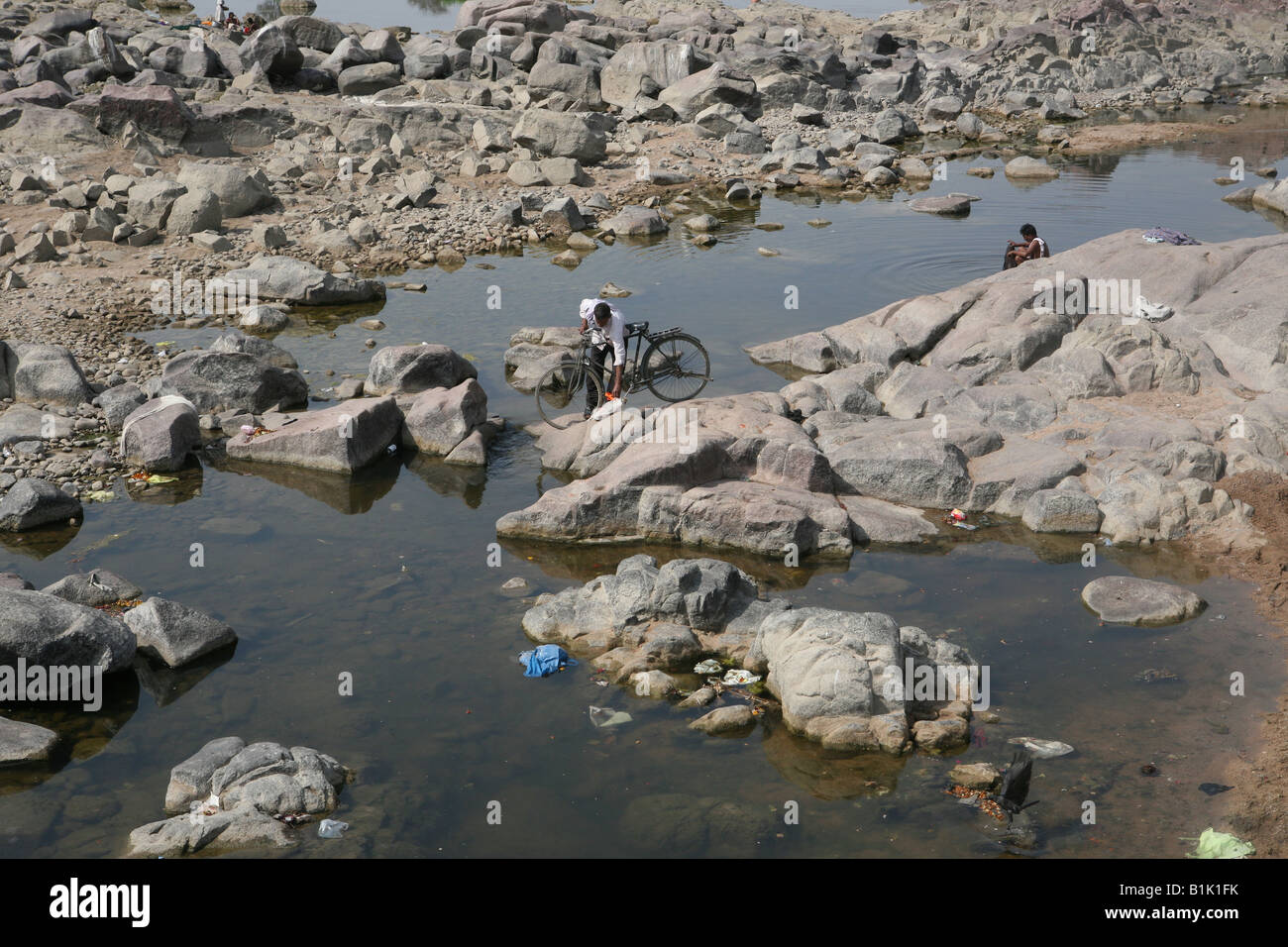 Pollution in the River Betwa Central India Stock Photo - Alamy
