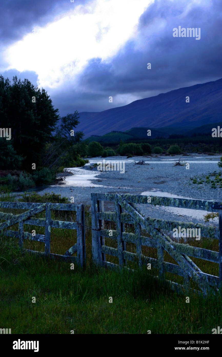 Wairau River and valley, Marlborough, South Island, New Zealand Stock ...