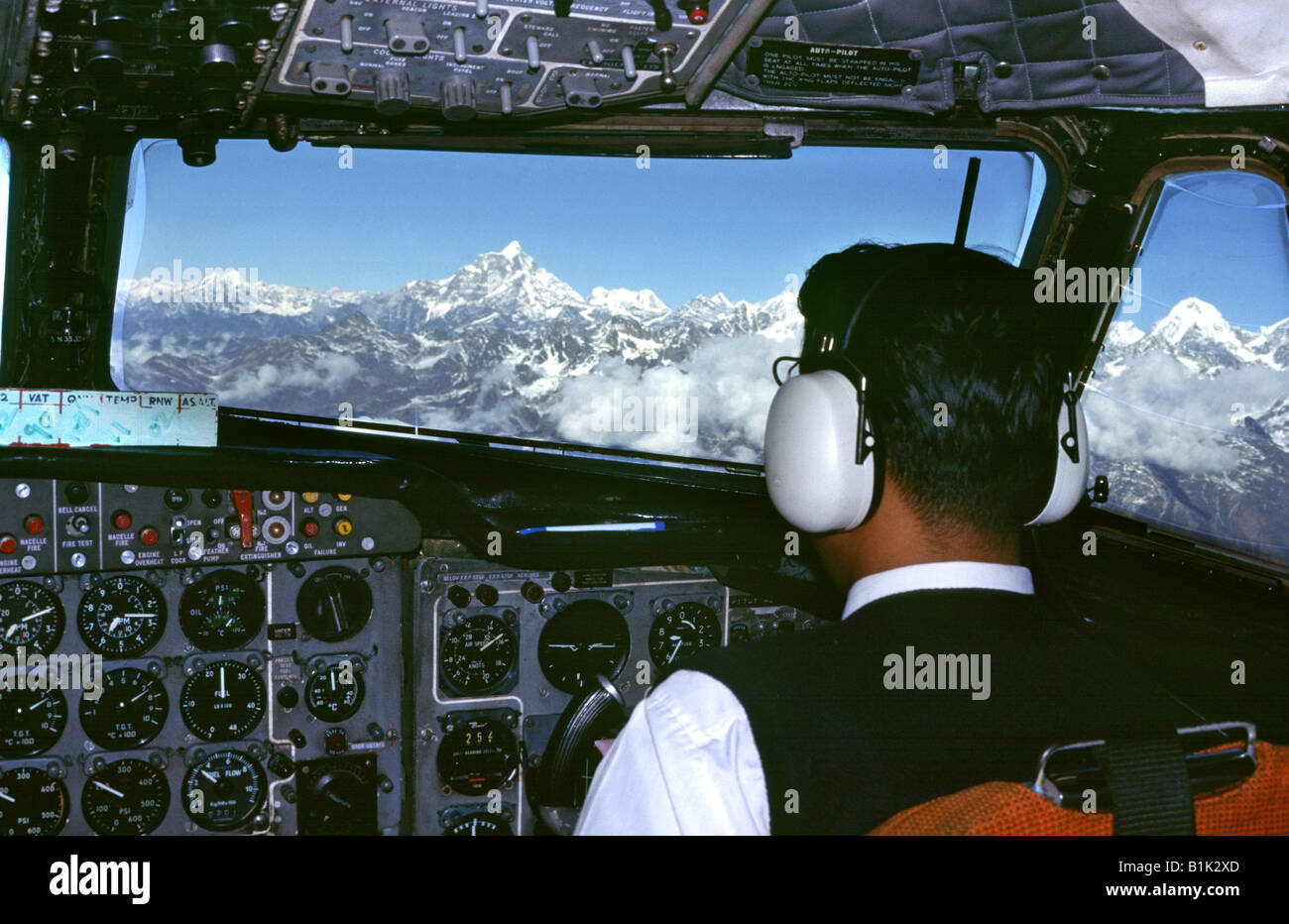 Nepal pilot of plane flying through Himalayas towards Mount Everest ...