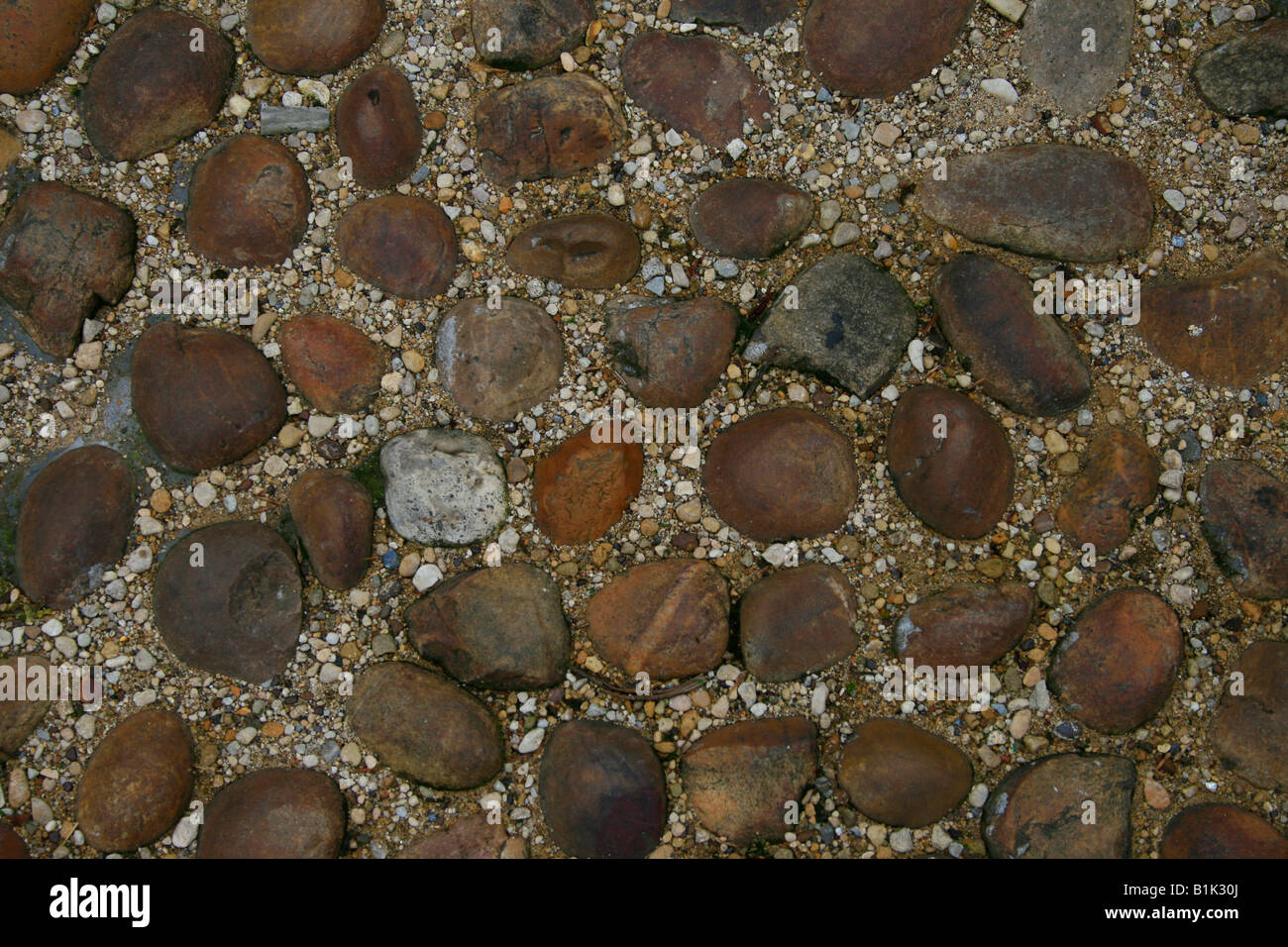 Pebbles, cobbles, pavement, sidewalk Stock Photo - Alamy