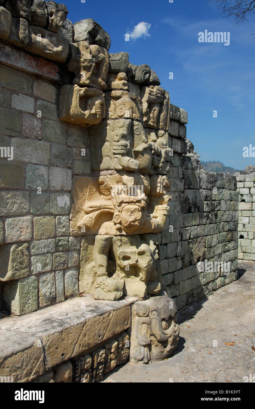 Carving in Copan Ruins, Copan, Honduras, Central America Stock Photo ...