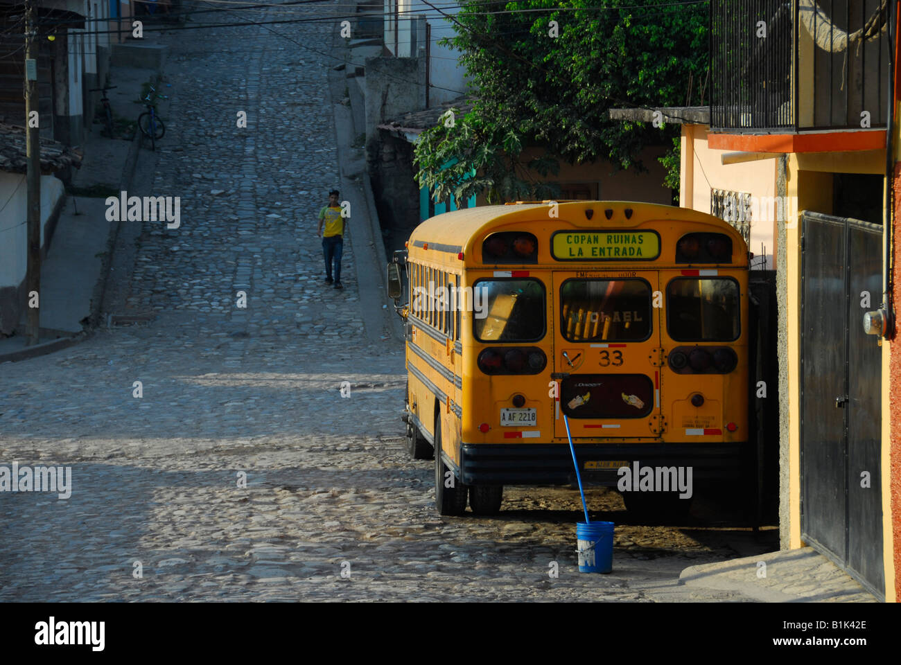 Chicken bus in Ruinas de Copan, Honduras, Central America Stock Photo ...