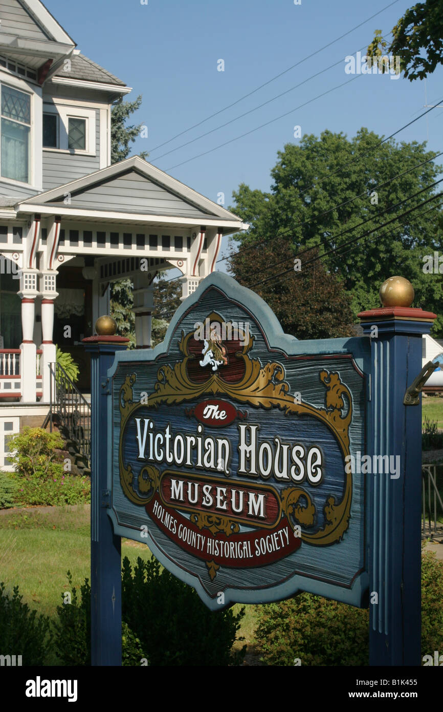 The Victorian House Museum sign Millersburg Ohio Stock Photo - Alamy