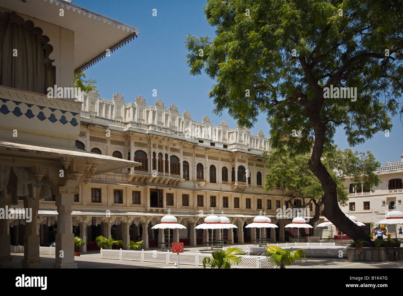 A COURTYARD now used for parties in the CITY PALACE of UDAIPUR started ...