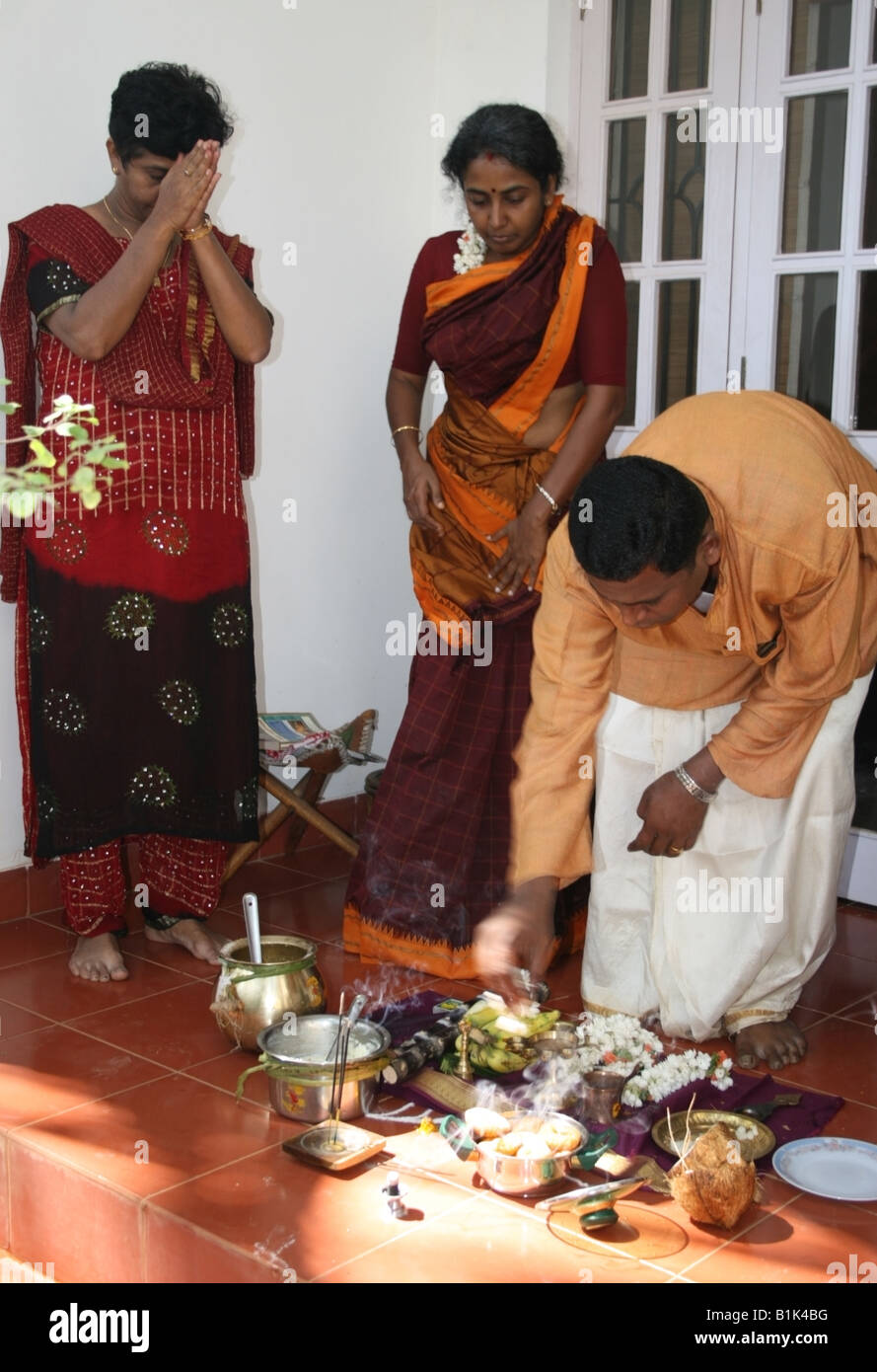 Hindu family prepare pongal pooja to the East of the house so Surya the ...