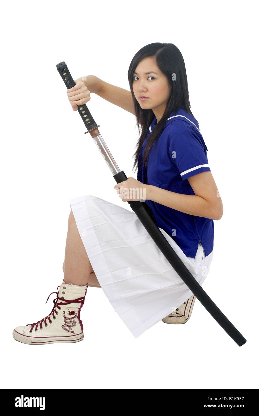 Girl woman japan japnese sword killer kill bill assassin knife school ...