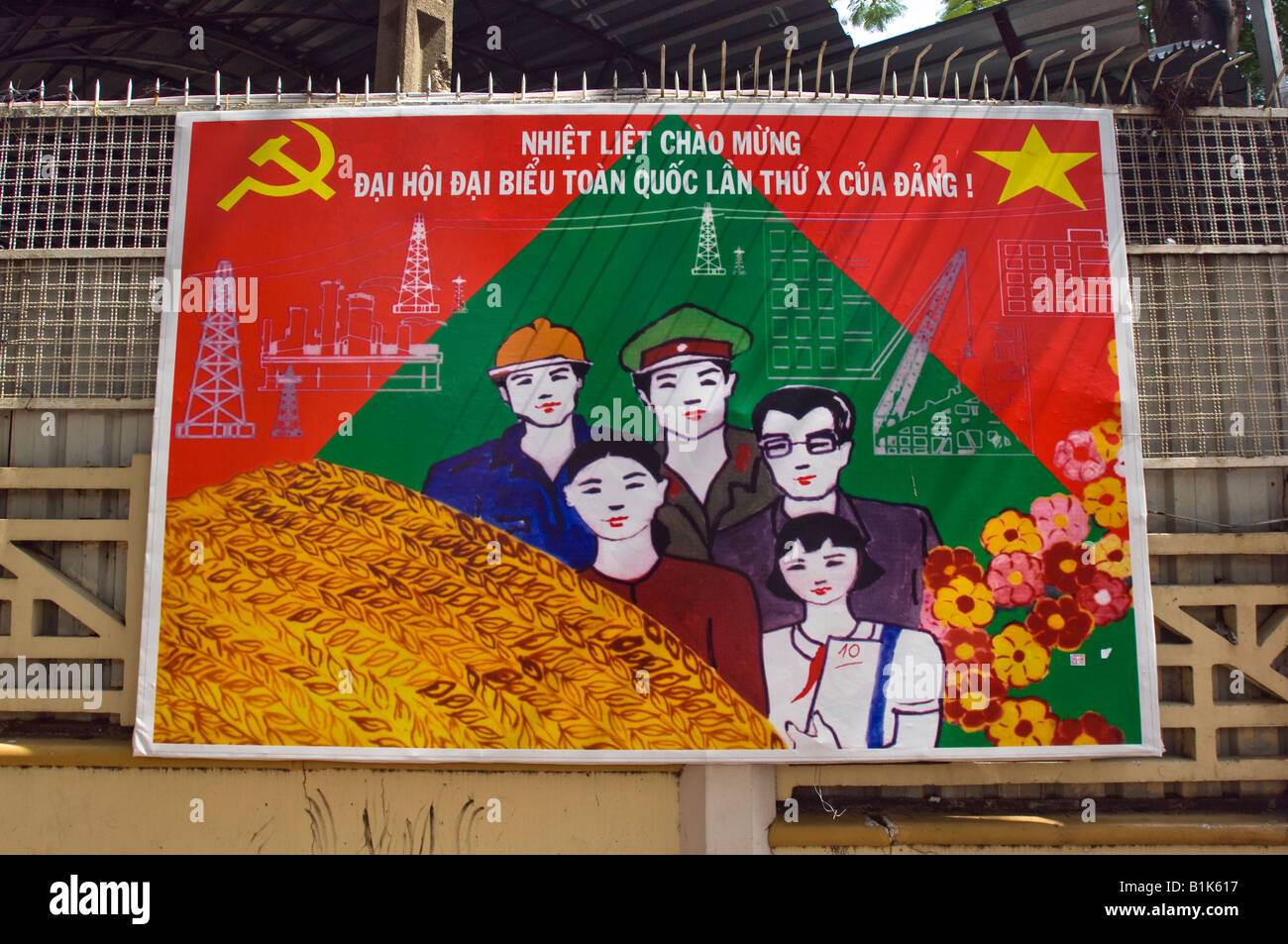 Communist Propaganda Poster in Ho Chi Minh City, Vietnam Stock Photo ...