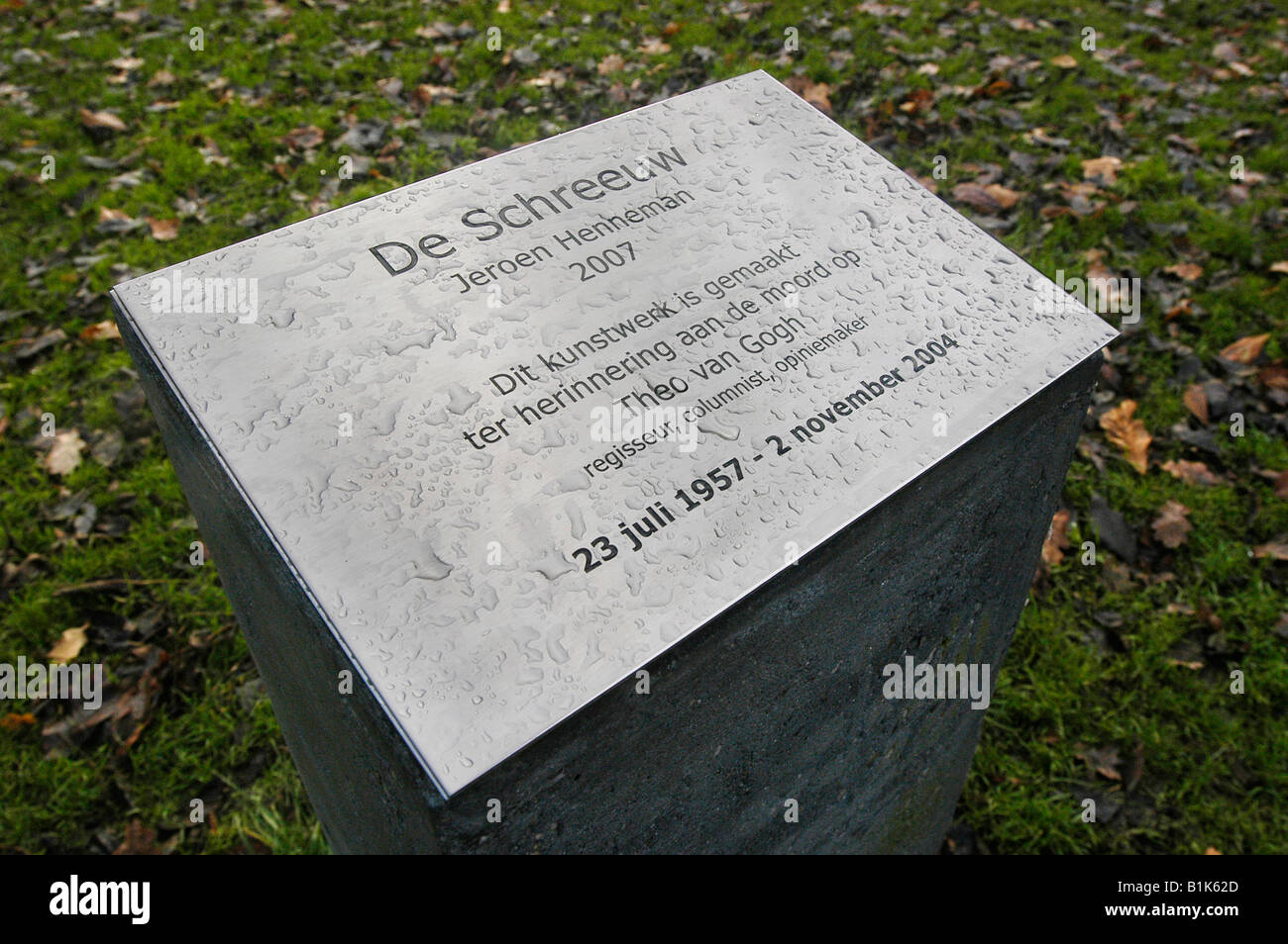 Plaque at the statue The Scream Stock Photo - Alamy