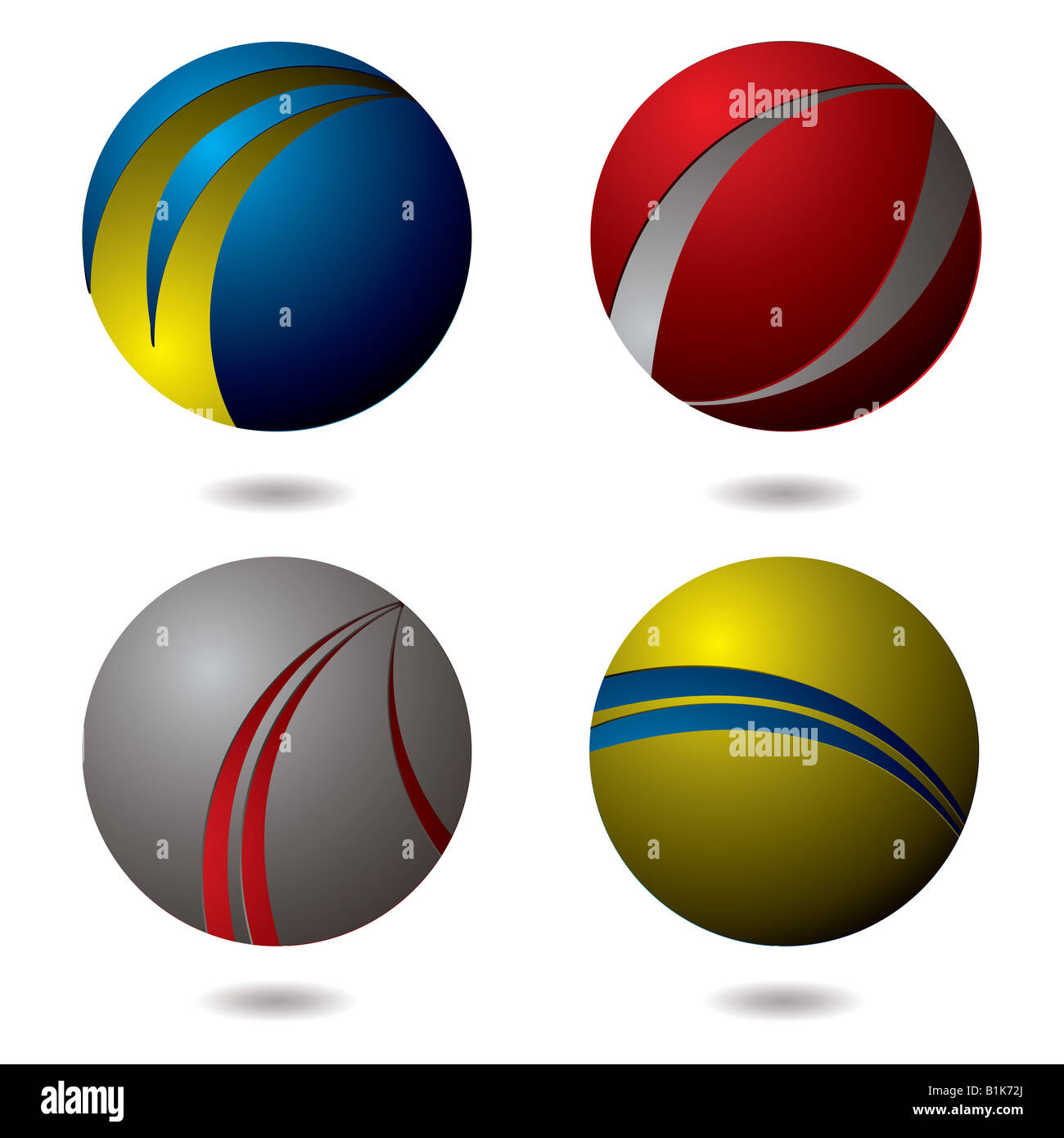 Collection of four round icons that appear hollow Stock Photo - Alamy