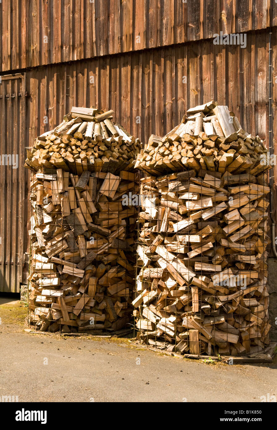 Bavarian wood store Stock Photo - Alamy